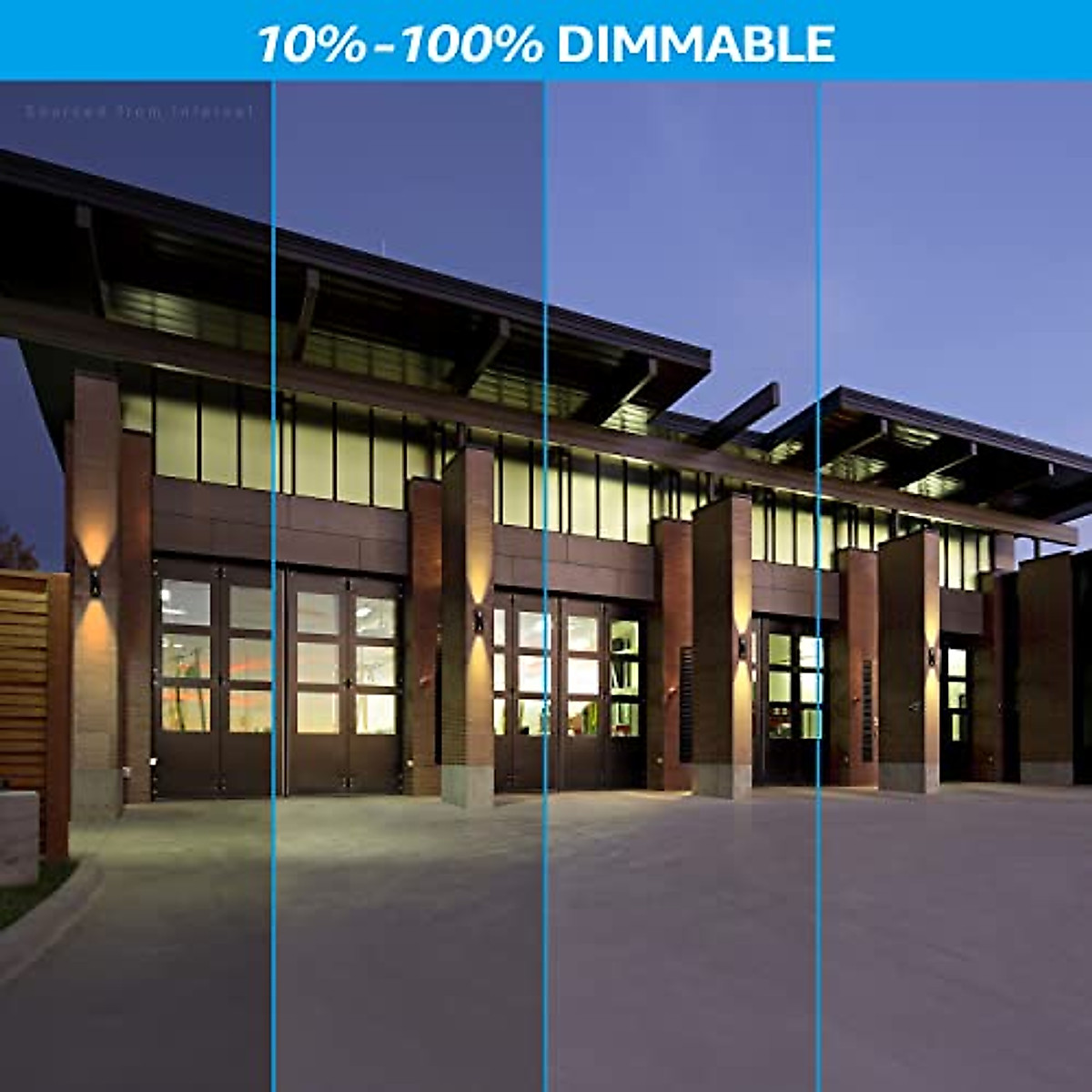 LEONLITE Dimmable LED Up Down Wall Light, 100-277V, CRI 90+, UL Listed IP65 Waterproof Wall Lamp, 10%-100% Dimmable Commercial Outdoor Wall Light, 14 Inch Modern Porch Light, 1600LM 3000K, Pack of 2