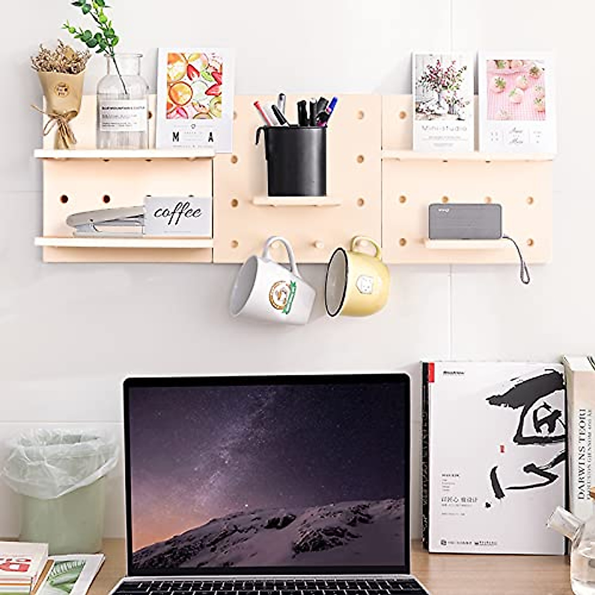 SEUYIER 2PCS Mini Floating Shelves, Wall Storage Shelf, Floating Square Shelves for Office, Display Ledge, Bedroom, Bathroom, Living Room & Kitchen Wall Hanging Shelf Store