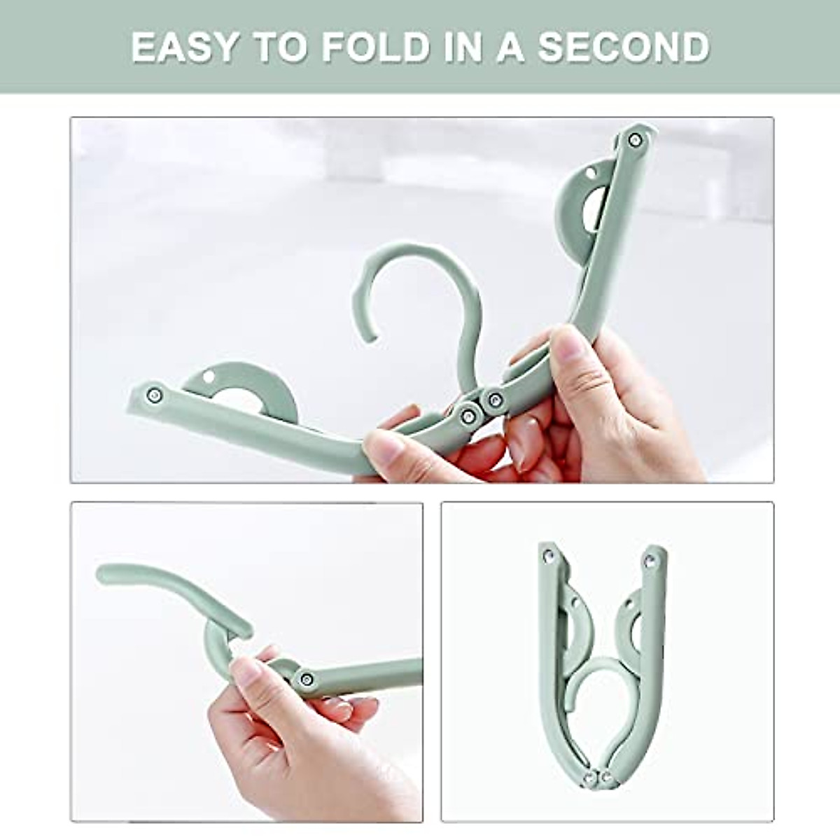 16pcs Colorful Travel Hangers, XIACIBDUS Portable Folding Plastic Hangers with 1 Clothesline, Travel Accessories Clothes Drying Rack for Travel School Home