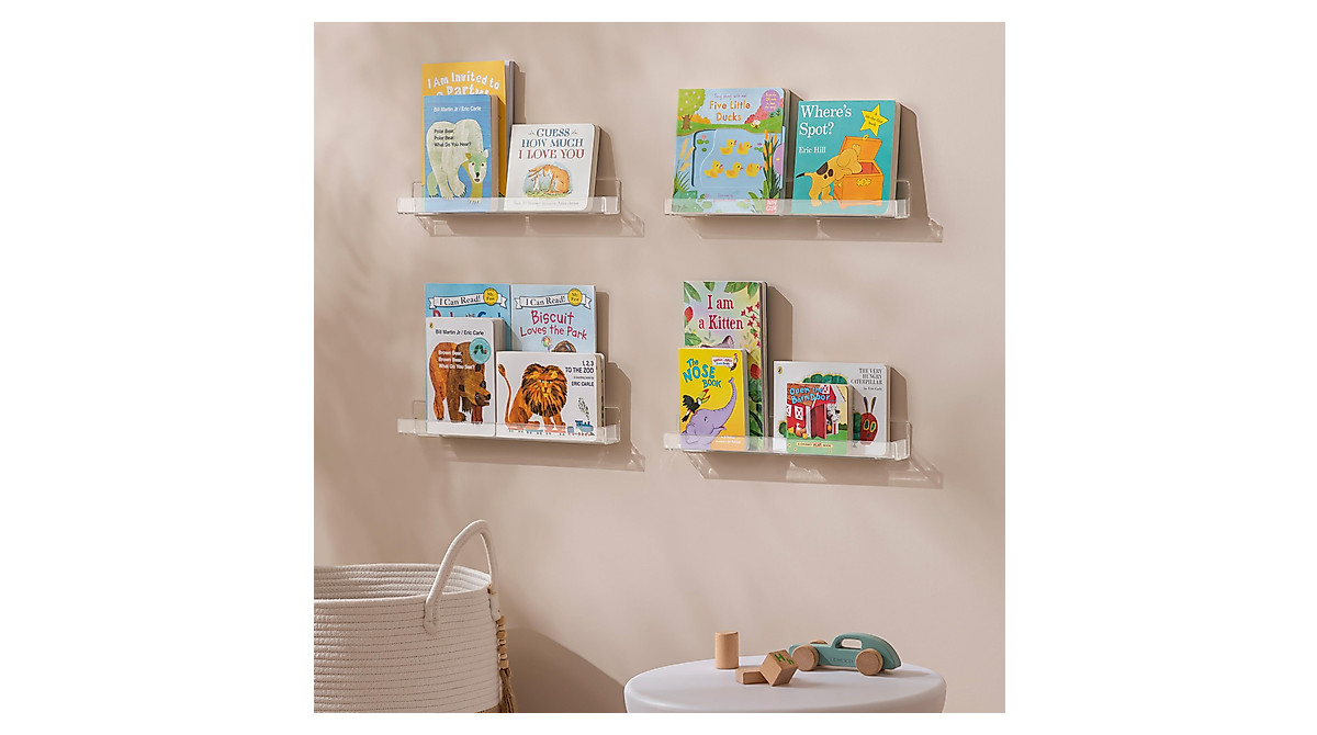 HBlife 15" Acrylic Floating Bookshelf for Kids