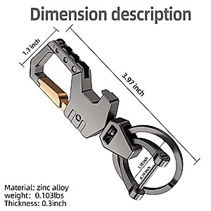 Nuwacreat Heavy Duty Keychain Opener with 2 Keyrings Car Keychains, Multifunctional Toolbox for Men and Women Car Keychains (Black-2)