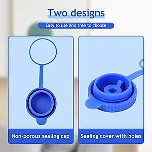 5 Gallon Water Jug Cap, 2024 New Leak Proof 5 Gal Water Jug Cap 3 and 5 Gallon Water Jugs Replacement Cover, Upgrade No Spill Food Grade Silicone Replacement Gallon Caps Multipack (2)