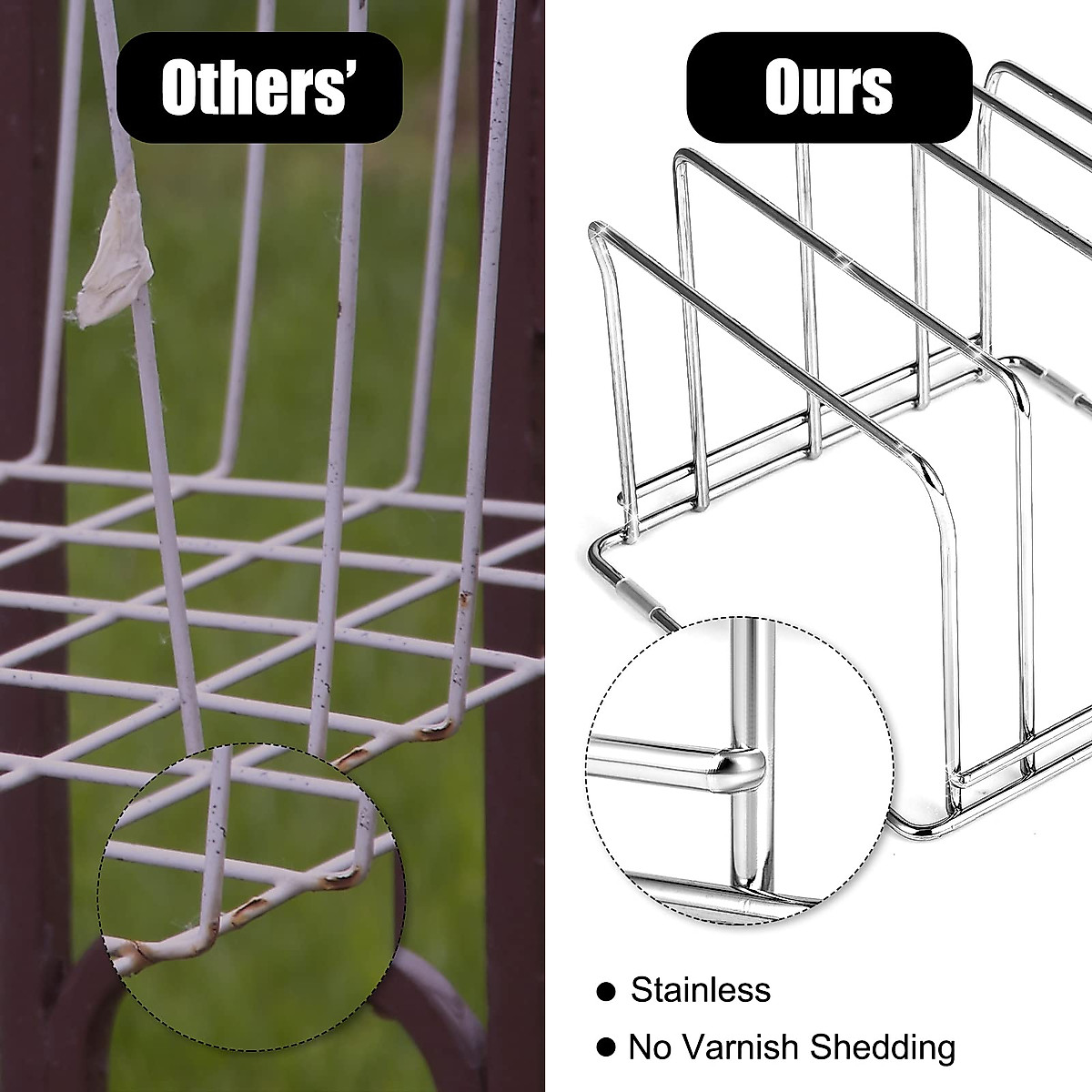 Joy Aid Cutting Board Organizer - Kitchen Organizer for Pans, Baking/Cookie Sheets, Cooling Racks and Serving Trays, 4 Slots of 2 Widths