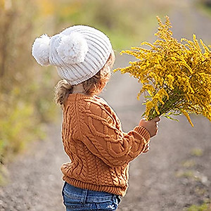 FURTALK Toddler Winter Hat Pom Beanie Fleece Lined Knit Hats for Baby Kids Boys Girls 1-3 Years