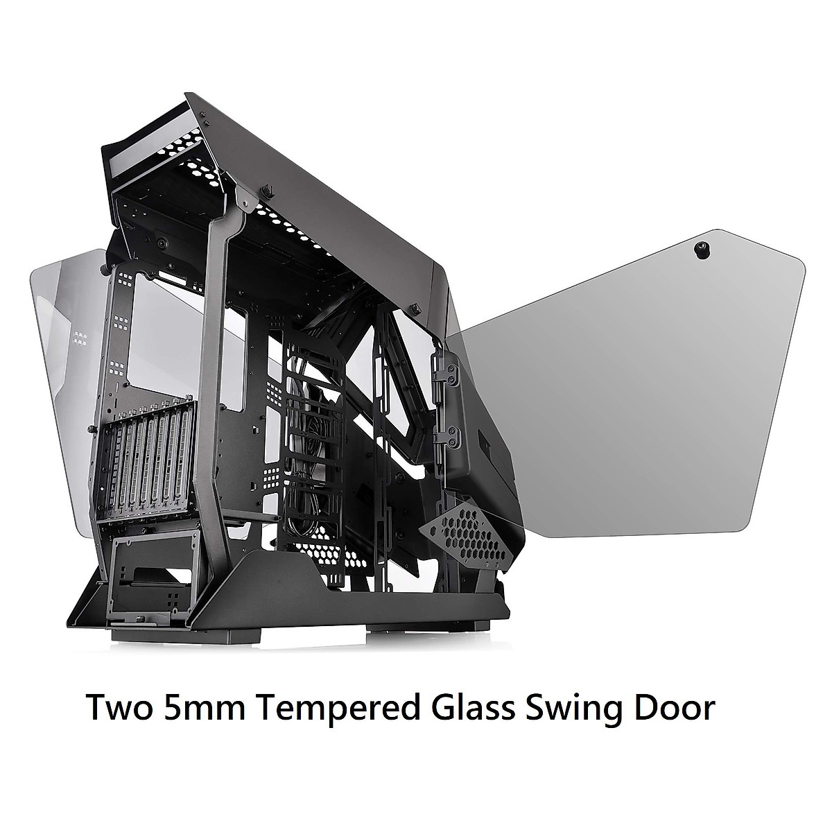 Thermaltake AH T600 Helicopter Styled Open Frame Tempered Glass Swing Door E-ATX Full Tower Case CA-1Q4-00M1WN-00