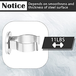 LEIFIDE Magnetic Hook Round Base Magnet Fastener with Steel Clip Chrome Plate Magnetic Tool Holder Heavy Duty Magnetic Holder for Indoor Outdoor Hanging Kitchen Home Organization (6, Silver)