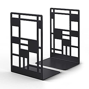 Bookends,Book Ends for Shelves,Bookends for Heavy Books, Book Holder,Metal BookEnd Supports (4)
