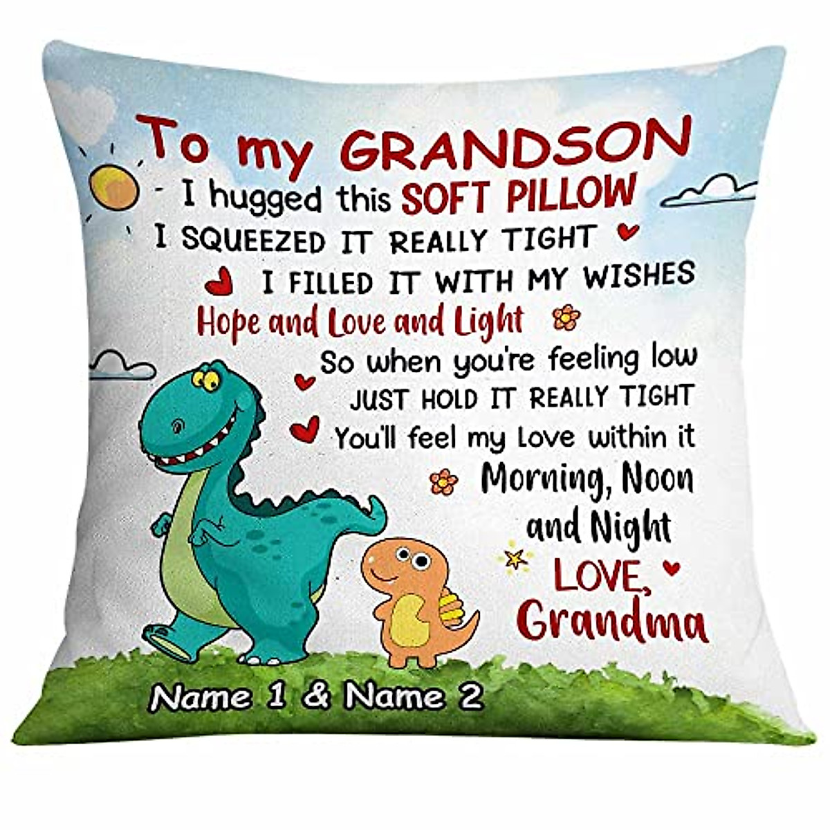 IZI POD Grandson Dinosaur Pillow, Daughter Pillow, Granddaughter Pillow, Autumn Silhouette Tree Pillow, Gift for mom, Daughter Gift, Gift-578