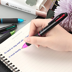 8 Pack Multicolor Ballpoint Pen, 4-in-1 Colored Pens 0.7mm Fine Point, 4 Color Retractable Ballpoint Gift Pens for Office School Supplies