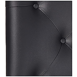 Baxton Studio Myra Modern and Contemporary Queen Size Black Faux Leather Upholstered Button-Tufted Scalloped Headboard