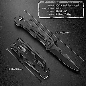 Father's Day Gifts for Dad from Daughter Son, 7-In-1 Pocket Multitool Knife Cool Gadgets Birthday for Men Women Him Husband Who Have Everything Wants Nothing, Tactical Survival EDC Camping Accessories