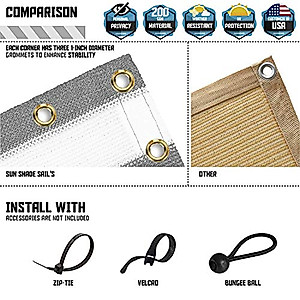 TANG SunShades Depot 35" x 10' White & Grey Stripes Balcony Privacy Screen Fence Windscreen for Porch Deck Outdoor Backyard Patio Balcony to Cover Sun Shade UV-Proof fits Perfectly on 3'x10' Fence