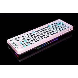 GK GAMAKAY LK67 65% RGB Modular DIY Mechanical Keyboard, 67 Keys Hot Swappable 3pin/5pin Switch, Programmable Triple Mode Bluetooth 5.0/USB-C Wired/2.4GHz Wireless Customized Keyboard Kit (Pink)