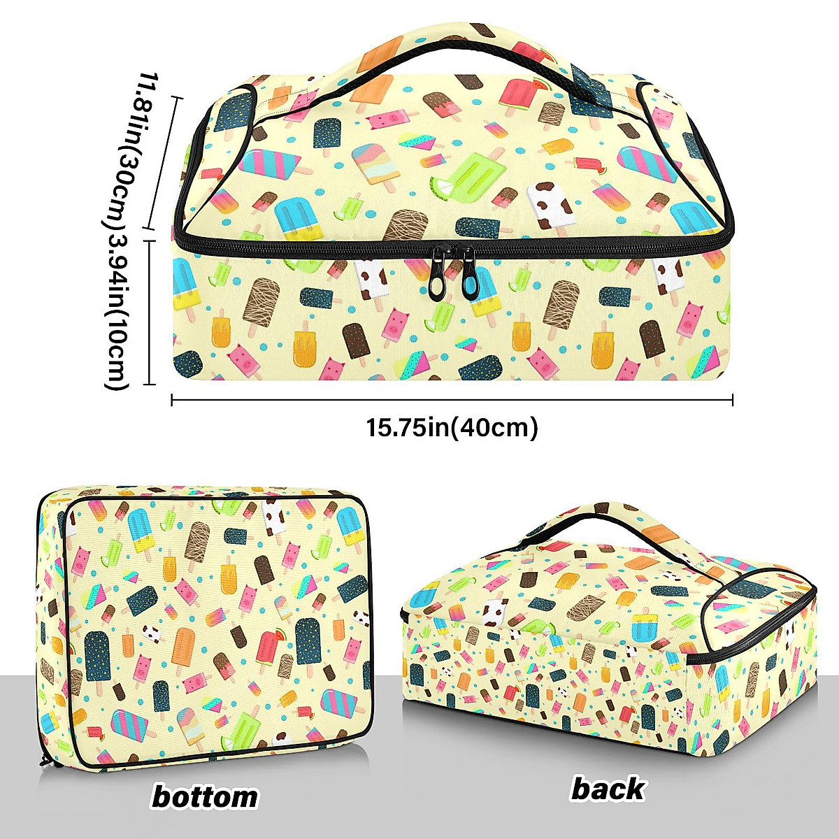 Kcldeci Insulated Thermal Food Carrier Insulated Casserole Carrier for Hot or Cold Food,Ice Cream (3) Insulated Tote Bag for Potluck Cookouts Parties Picnic,Lasagna Lugger