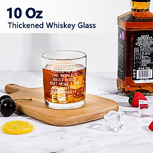 Futtumy The World's Best Boss Whiskey Glass 10 Oz, Boss Day Gifts for Him, Best Boss Gifts for Men Man Male, Bosses Day Gifts, Funny Boss Gifts on Bosses Day Christmas Birthday National Boss Day