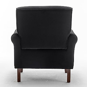 US Pride Furniture Traditional Arm Chairs for Living Room, Bedroom, and Office, Accent Armchair Featuring Birch Wood Frame and Elegant Curved Armrests, Black