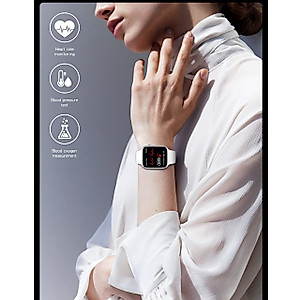 Wooull Smart Watch for Android iOS Phones Compatible with iPhone Samsung for Men Women Kids, 1.75'' Full Touchscreen Fitness Tracker Bluetooth Smartwatch with Call/SMS/Heart Rate/Pedometer (Black)