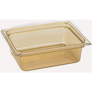 Carlisle FoodService Products 10421B13 StorPlus High Heat Food Pan, 4" Deep, Half Size, Amber (Pack of 2)