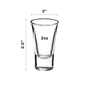 Bormioli Rocco Dublino Collection Shot Glasses - Set of 6 Clear Shot Tumblers With Heavy Base – 2-Ounce Shooter Glass For Spirits & Liquors – Classic European Design Drinkware For Bar, Pub & Home Use