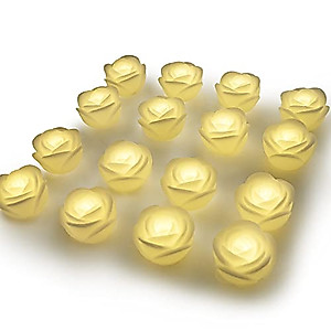 LARDUX 16 PCS LED Floating Candles - Flameless Floating Rose Tea Lights Waterproof Flower Wax Candles Battery-Powered for Vase Bathtub Dinning Table Centerpieces Decoration