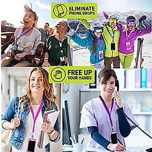 Gear Beast Cell Phone Lanyard - Universal Mobile Phone Lanyard with Case Holder,Card Pocket,Soft Neck Strap,and Adjustable Clip - Compatible with iPhone,Galaxy & Most Smartphones - Cherry Blossom