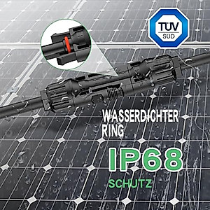 JXMXRPV Twin Wire Solar Panel Connector Extension Cable 10FT 10AWG (6mm²), Solar Panel Wire Adapter for Home Boat RV Solar Panels (10FT 10AWG)