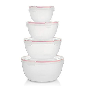 Komax Biokips Mixing Bowls with Lids Set – Multi-Use, Stackable Airtight Food Storage Containers – BPA-Free Salad Bowls with Lids – Microwave & Dishwasher Safe Meal Prep Container Set of 4