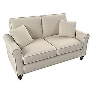 Bush Furniture Hudson 61-inch Stain-Resistant Contemporary Two Person Chair, Long Lasting Comfort Couch, Easy to Assemble Pet-Friendly Living Room Sofa to Lounge, 61W, Cream Herringbone