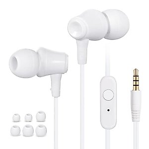 Amoner Wired Earbuds in-Ear, Headphones Waterproof Earphones Sports Headsets with Built-in Mic & Crystal Clear Sound, Ergonomic Earphones with 3.5mm Jack, S/M/L Eartips Compatible with iPhone Android