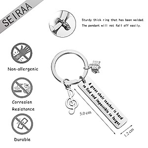SEIRAA Music Teacher Gift A Truly Great Choir Teacher is Hard to Find Keychain Thank You Gift for Choir(Choir Teacher Keychain)