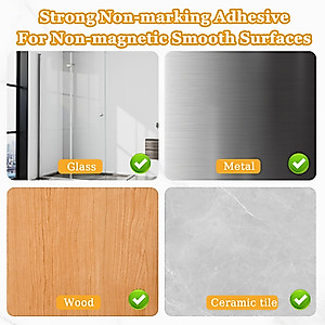 SYLLENHOD Kitchen Spice Rack: 2 Packs Black Adhesive Wall Mount - 11.8" Large Hanging Storage Organizer Cabinet Without Drilling for Smooth Wall - Work Room Bathroom Shelves