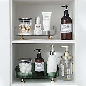 Anyoifax Makeup Organizer for Vanity, Skincare Organizers and Storage Bathroom Organizer Countertop and Dresser Perfume Organizer Tray for Cosmetics, Lotion, Lipsticks, Clear