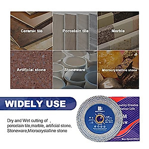 Diamond Porcelain Tile Saw Blade - BRSCHNITT 2pcs 4.5" Super Thin Diamond Cutting Grinding Disc with X Teeth Arbor 7/8“-5/8“ for Ceramic Tiles,Granite,Marble Angle Grinder Circle Saw Blade