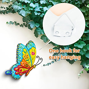 J-Fly Hummingbird Wall Decor Metal Hummingbird Outdoor Wall Decor Hand Painted Hummingbird Wall Art Sculpture Outdoor Hanging 10 inch