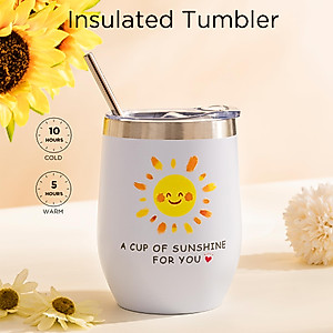 Sunflower Gifts for Women,Sending Sunshine Get Well Soon Gifts Basket Care Package Unique Birthday Gifts Box Thinking of You Gift for Her Relaxing Spa Bath Gift for Women New Mom Sister Best friend