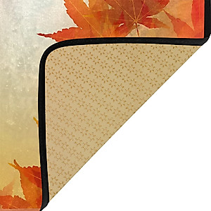Thanksgiving Day Rugs Thanksgiving Autumn Leaves Golden Maple Rugs for Kitchen Bathroom Christmas Decorative Doormat Small Carpet Mat 39 x 20 inch