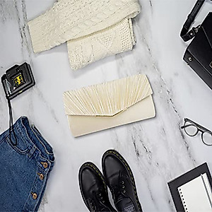 Vtitaxy Large Clutch Evening Bag Purses for Women Wedding, Satin Sparkling Envelope Handbags Formal Bridal Prom Foldover Bag