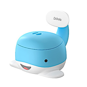Dchola Baby Potty Training Toilet 2 in 1 Baby Transition Toilet Chair, Baby Seat with Splash Guard, Anti-Slip for 1 2 3 Year Old Toddlers & Kids Boys Girls Indoor & Outdoor(Blue)