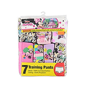 Disney Girls Minnie Mouse Pants Starter Kit With Stickers & Tracking Chart Sizes 18m, 2t, 3t, 4t Baby And Toddler Potty Training Underwear, 7-pack Training Pant, 3T US