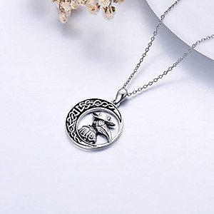 SIMONLY Plague Doctor Necklace 925 Sterling Silver Steampunk Pendant Necklace Plague Halloween Gifts for Women Men