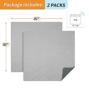 2 Packs Waterproof Dog Blankets Washable for Large Dog, Pet Couch Covers Protect Bed Sofa Furniture, Soft Reversible Dog Blankets Anti Scratches Dirty for Puppy Kids (82"×82", Light/Dark Grey)