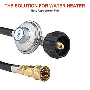 Camplux 5 Ft Quick Connect Propane Hose with Regulator, 1/4" Female Quick Connect, Fit for LP Fire Pit, Heater, Gas Grill, Olympian 5100, 5500 RV Grill