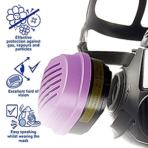 Dräger X-plore 3500 Respirator Mask + Multi-Gas/P100 Combination Cartridge (OV/AG/HF/FM/CD/AM/MA/HS/P100) NIOSH-certified
