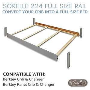 Sorelle Furniture Toddler Rails and Full-Size Bed Adult Rails, Sorelle Wood Bed Rail & Crib Conversion Kit, Converts Sorelle Furniture Crib to Toddler Bed and Full-Size Bed, # 224 - White