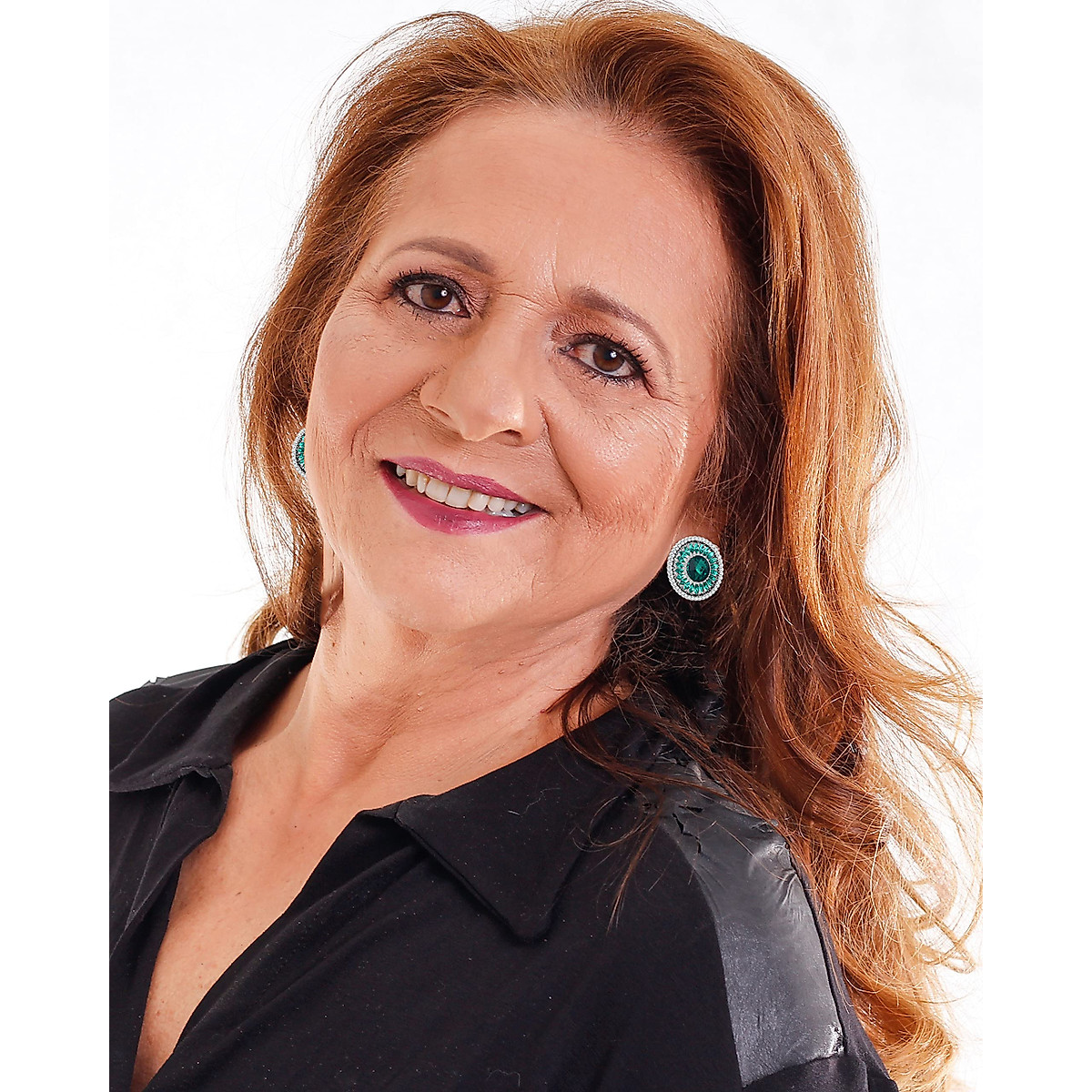 Clip on Earrings for Women CZ Round Clip on Earrings Women Champagne Vintage Clip on Stud Earrings Non Pierced Hypoallergenic Big Clip Earrings Jewelry Gifts for Women(Emerald)