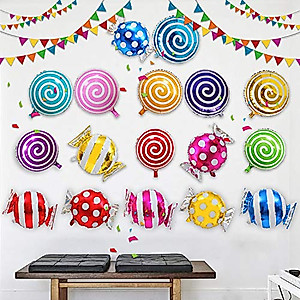 42 pcs 18" Sweet Candy Balloons, Round Lollipop Balloon, Birthday Wedding Party Balloons, Party Supplies