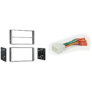 Metra 95-5600 Double DIN Installation Kit,Black & Scosche FD16BCB Compatible with 1998-04 Ford Power/Speaker Connector/Wire Harness for Aftermarket Stereo Installation