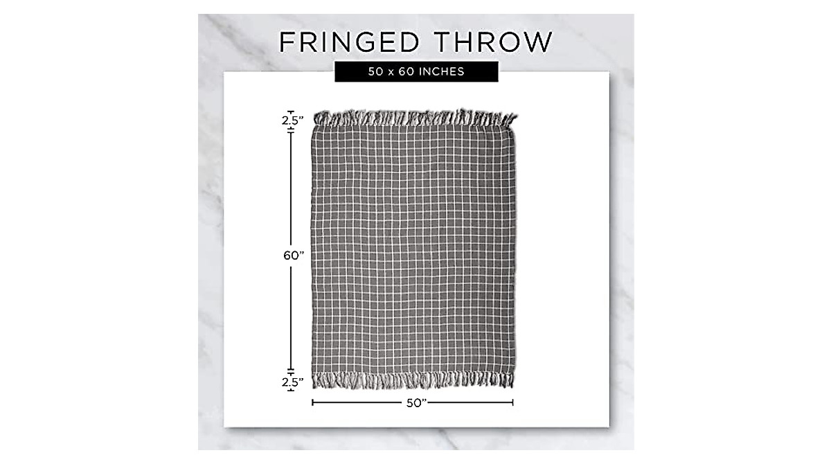 DII French Blue Concentric Circles Throw - Cozy & Stylish Decor