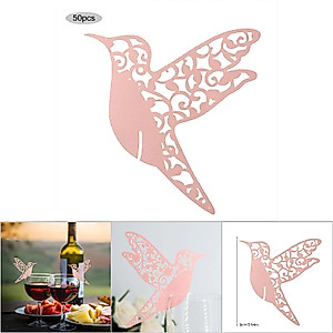 50pcs Place Cards, Little Bird Shape Table Name Cards for Wine Glass, Wedding Name Place Cards for Table Setting Receptions Parties Events Celebrations()