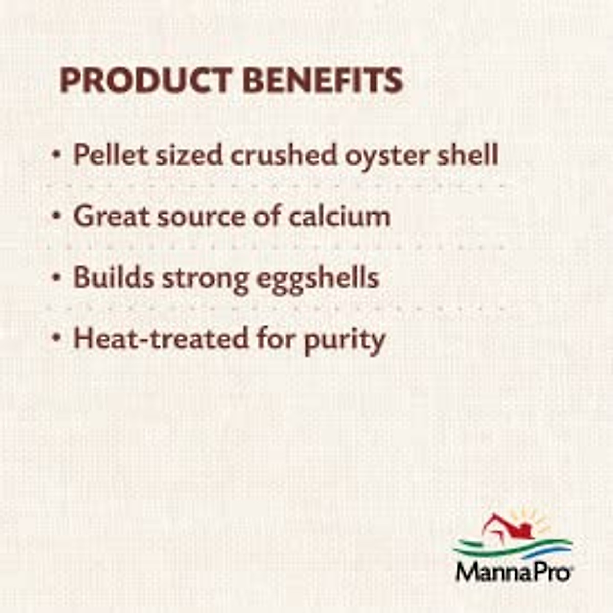Manna Pro Crushed Oyster Shell | Egg Laying Chickens | 5 LB (4-Pack)
